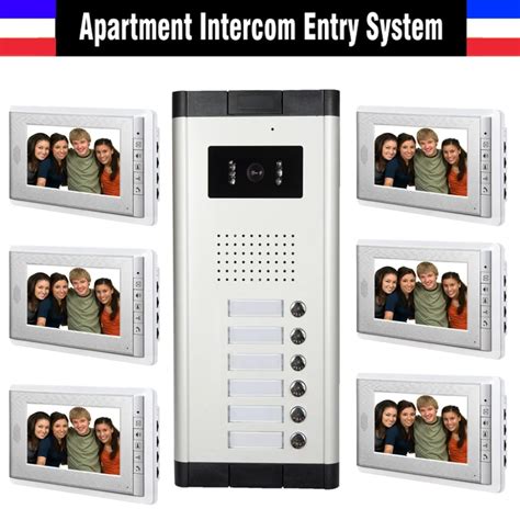 Aliexpress Com Buy Apartment Intercom System 7 Inch Monitor 6 Units Apartment Video Door Phone