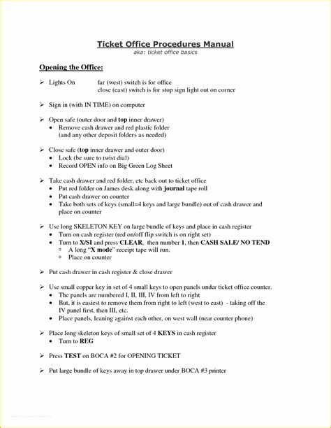 Free Office Procedures Manual Template