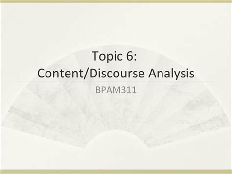 Content Discourse Analysis Ppt