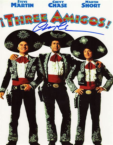Chevy Chase Signed Three Amigos Movie Poster 11x14 Photo Schwartz C