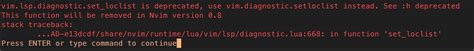 t loclist is deprecated · issue 170 · lunarvim