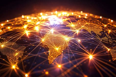 Digital Global Network Concept With A World Map Stock Illustration Illustration Of Globe