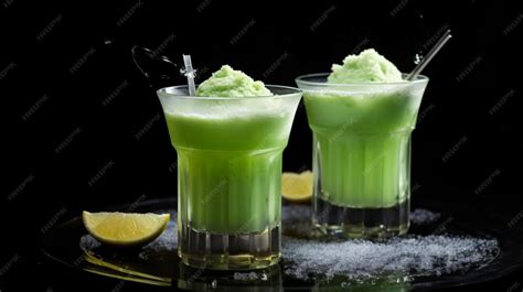 Premium Ai Image Boozy Cold Grasshopper Shots Cocktail