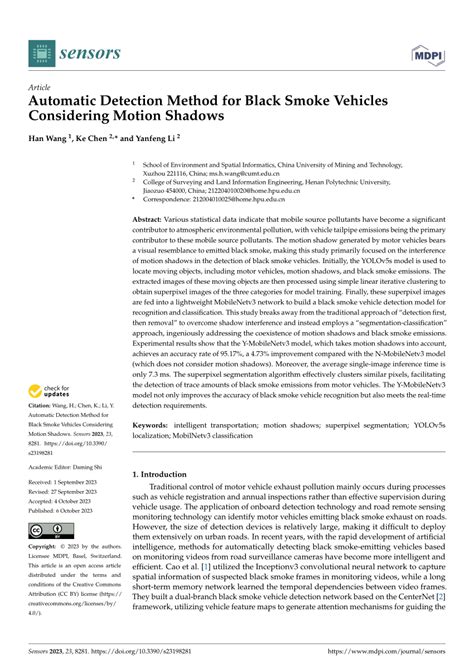 Pdf Automatic Detection Method For Black Smoke Vehicles Considering