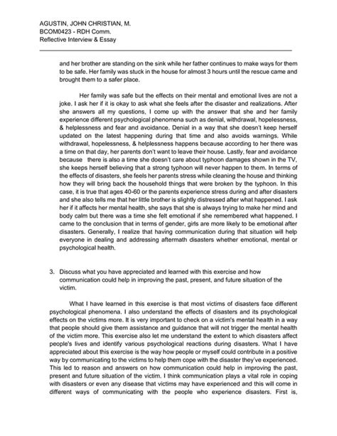 Reflective Interview Pdf