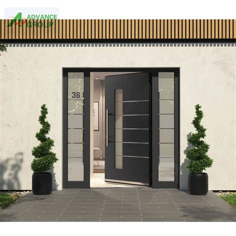 Customized 2024 Modern Metal Aluminum Pivot Front Entry Stainless Steel Pivot Security Entrance