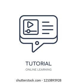 Tutorial Icon Tutorial Linear Symbol Design Stock Vector Royalty Free Shutterstock