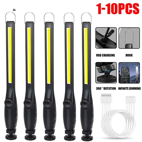 USB 충전식 LED 손전등 COB 마그네틱 작업등 휴대호환용 랜턴 캠핑 토치 자동차 수리 램프 배터리 티몬