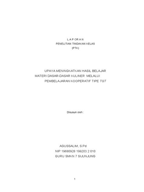 Contoh Ptk Kelas 3 Sd Pdf