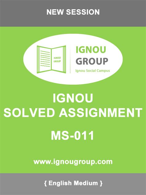 Ms 11 Solved Assignment For Jul 2018 Ignougroup