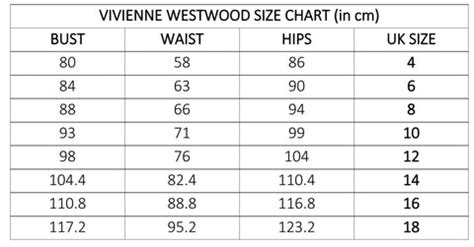 Vivienne Westwood Bridal Size Chart Nadias