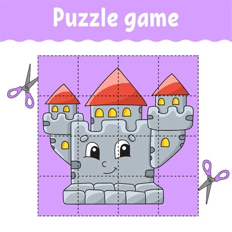 아이들을위한 퍼즐 게임 교육 개발 워크 시트 프리미엄 벡터