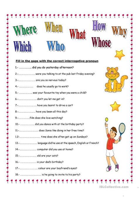 Interrogative Pronouns English Esl Worksheets Pronoun Worksheets Interrogative Pronouns