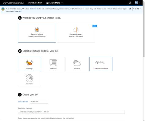build your first chatbot with sap conversational ai sap tutorials