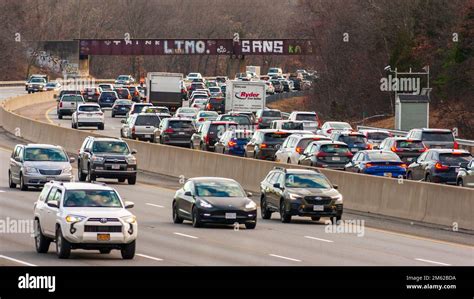 Interstate 95 I 95 During Evening Rush Hour Heavy Traffic Congestion