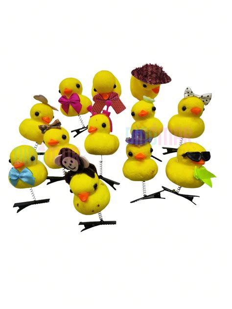 10 Piezas De Patito Amarillo Para El Pelo Pasador Artefacto Para Pelo