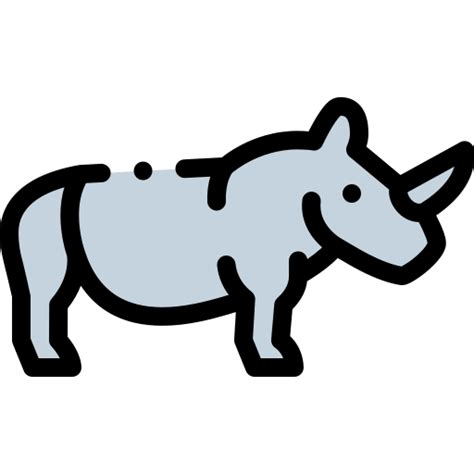 Rhino Detailed Rounded Lineal Color Icon