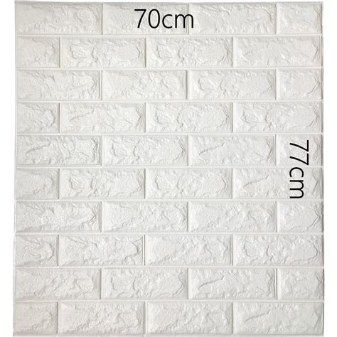 3d Wall Sticker White Brick 70x77cm Realistic Brick Textur Shopee