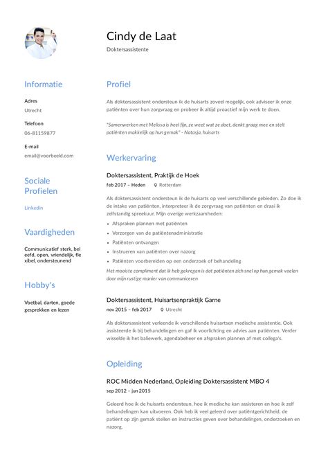 Doktersassistent Cv Cv Maken And Voorbeelden 2022