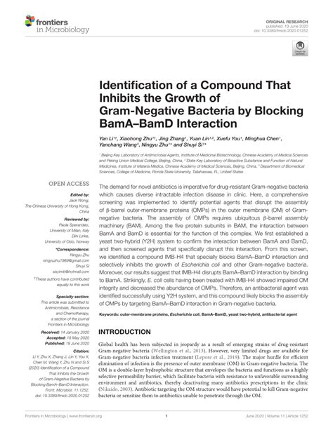 Pdf Identification Of A Compound That Inhibits The Growth Of Gram