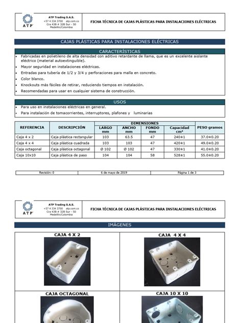 Ficha Técnica De Cajas Plásticas 1 Descargar Gratis Pdf Materiales Ingeniería De Edificación