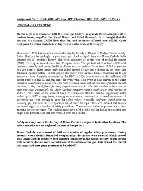 Assignment No 1 Ape Gas Gse Pse Chemical Pdf Pollution