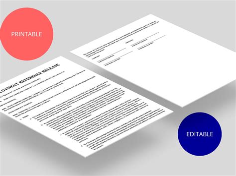 Employee Reference Release Ms Editable Word Hr Template Human Resources Form Employment