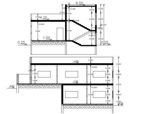 2 Storey House Building Section Drawing Dwg File
