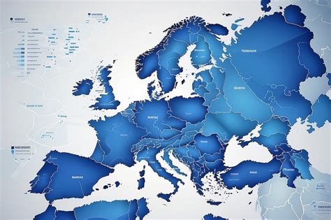Europe Blue Map Big Data Visualization Futuristic Map Infographic Information Aesthetics Visual