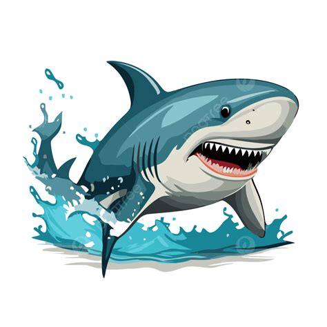 Cartoon Sharks Coming Out Of Water