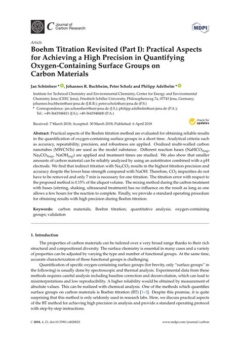 Pdf Boehm Titration Revisited Part I Practical Aspects For Achieving A High Precision In