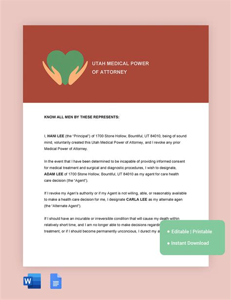 Power Of Attorney Resignation Letter Template Free Printable