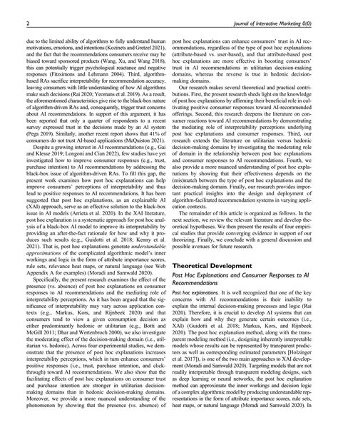 Solution Chen Et Al 2023 When Post Hoc Explanation Knocks Consumer Responses To Explainable Ai