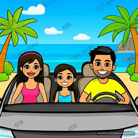 Ai创作图爸爸妈妈弟妹卡通车 全家旅行 全家自驾游 全家出游 全家去旅行 家人出游 全家旅游 暑假自驾游 全家人出行 自驾游旅行旅游 旅游自驾游 亲子自驾游 旅行自驾游 家人旅游 旅行旅游自驾