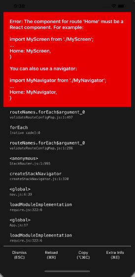 Javascript The Component For Route Must Be A React Component In React Native Stack Overflow