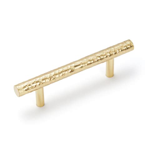 Koppalive 6 Pack Solid Brass Kitchen Cabinet Pulls Gold Modern T Bar Handles 3 Inch Hole