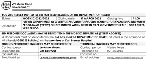 Provide Training To Expanded Public Works Programme Epwp Funded