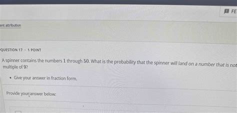 Solved Ent Attributionquestion 17 • 1 ﻿pointa Spinner