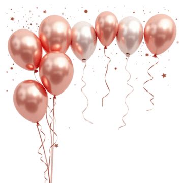 A Bouquet Of Rose Gold Balloons Symbolizing Parties And Elegance A