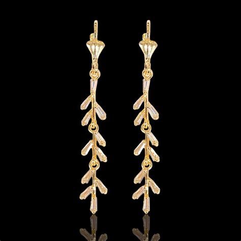 Oro Laminado Gold Filled Norway Frozen Cz Dangle Earrings Kuania