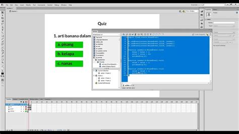 Membuat Quiz Adobe Flash Actionscript 30 Adobe Flash Tutorial Youtube