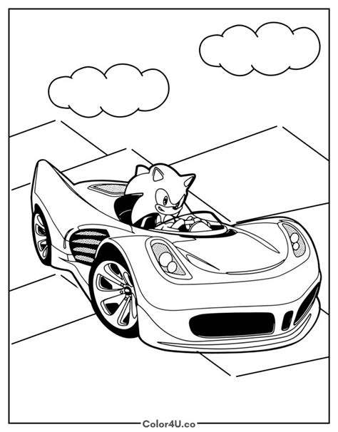 Free Sonics Driving The Car Coloring Sheet Download And Print Pdf