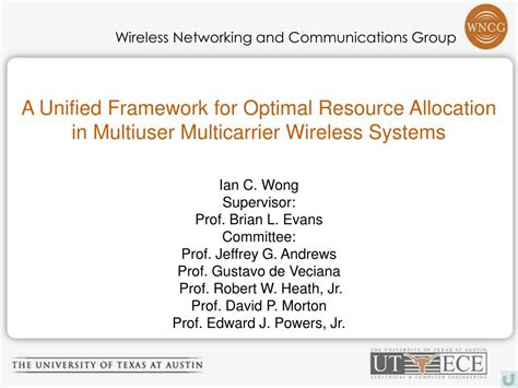 Ppt A Unified Framework For Optimal Resource Allocation In Multiuser Multicarrier Wireless
