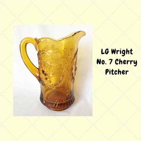 Wright Glass Pitcher Etsy