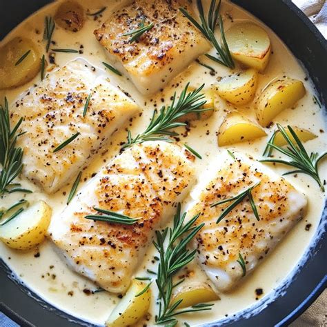 Cod And Potatoes In Rosemary Cream Sauce Recipe Rosemary Cream Best