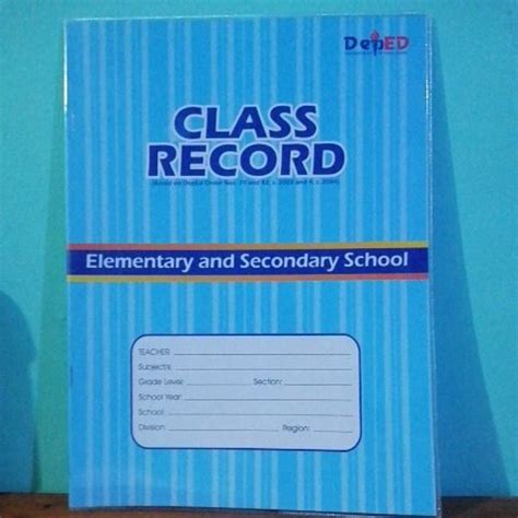 Class Record Elemntary And Secondary School Shopee Philippines
