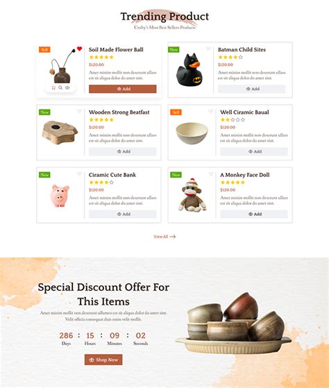 Handicraft E Commerce Website Ui Design On Behance