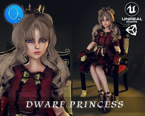 3d Model Dwarf Princess Vr Ar Low Poly Rigged Cgtrader