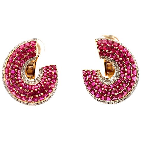 Ruby And Diamond Earrings For Sale At 1stdibs