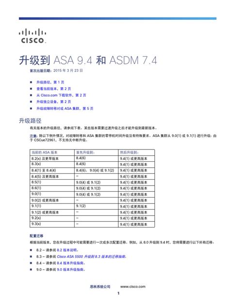 Cisco 升级到 Asa 94 和 Asdm 74 Pdf
